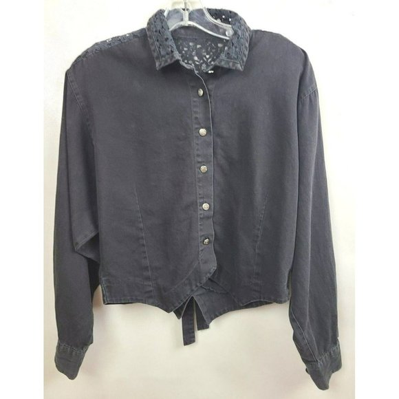 Wrangler | Jackets & Coats | Vintage 9s Wrangler Black Lace Back Yoke ...